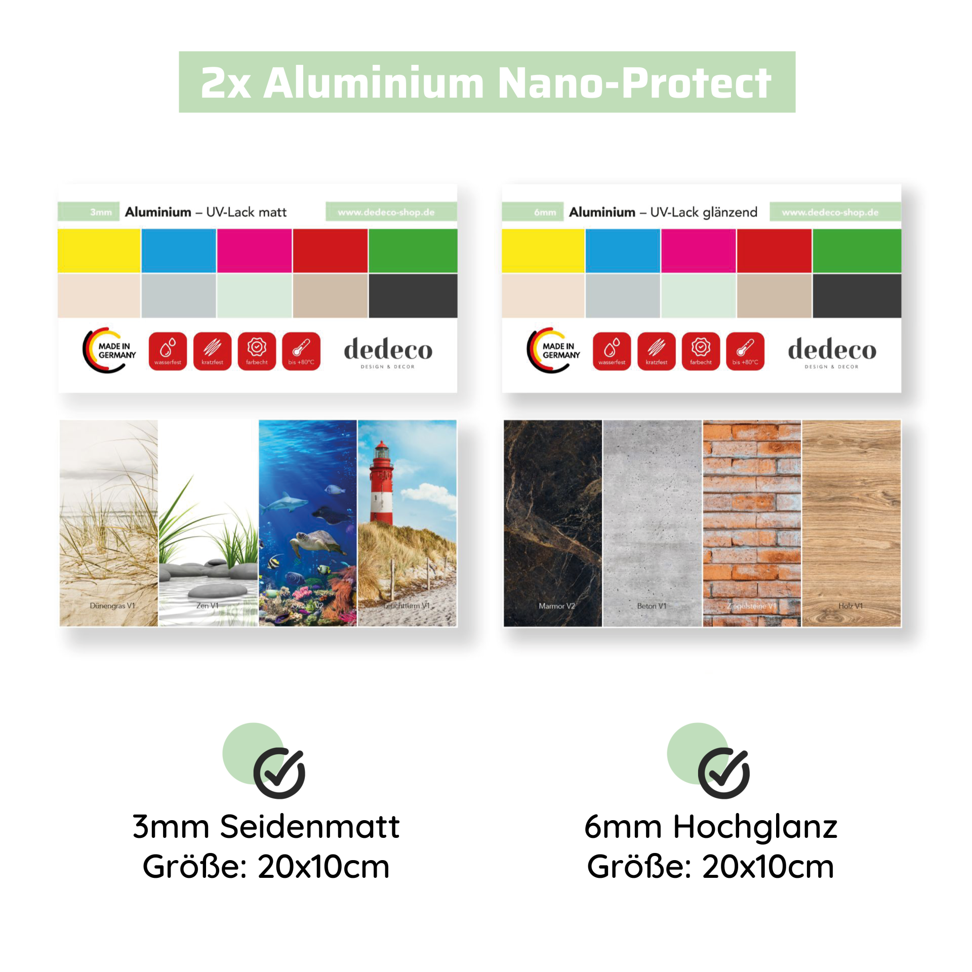 Musterpaket, 5x Musterstücke inkl. Motive & Farbtöne | S1007263