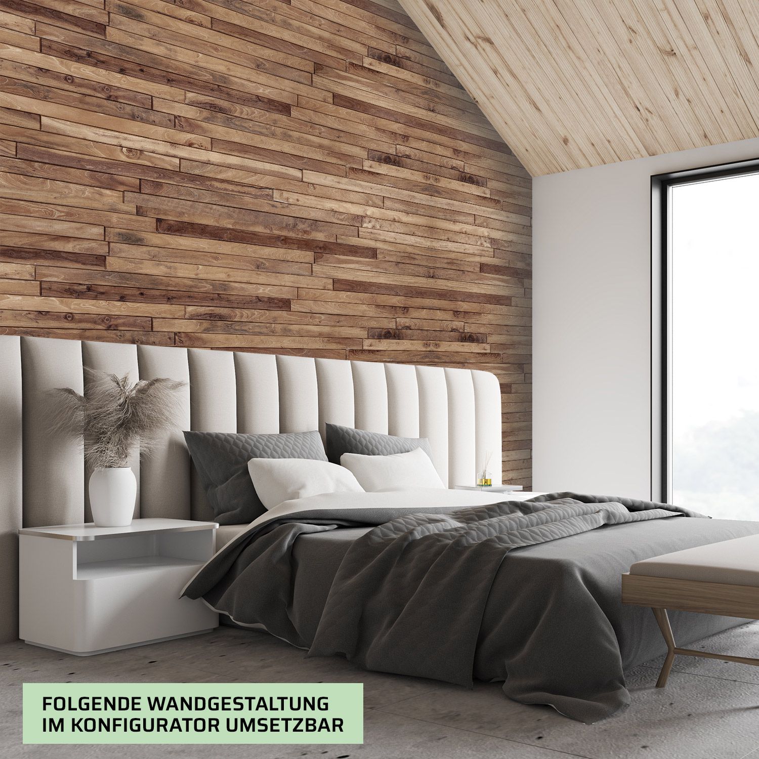 Luxus Wandverkleidung Holz Hinterm Bett Ebenbild